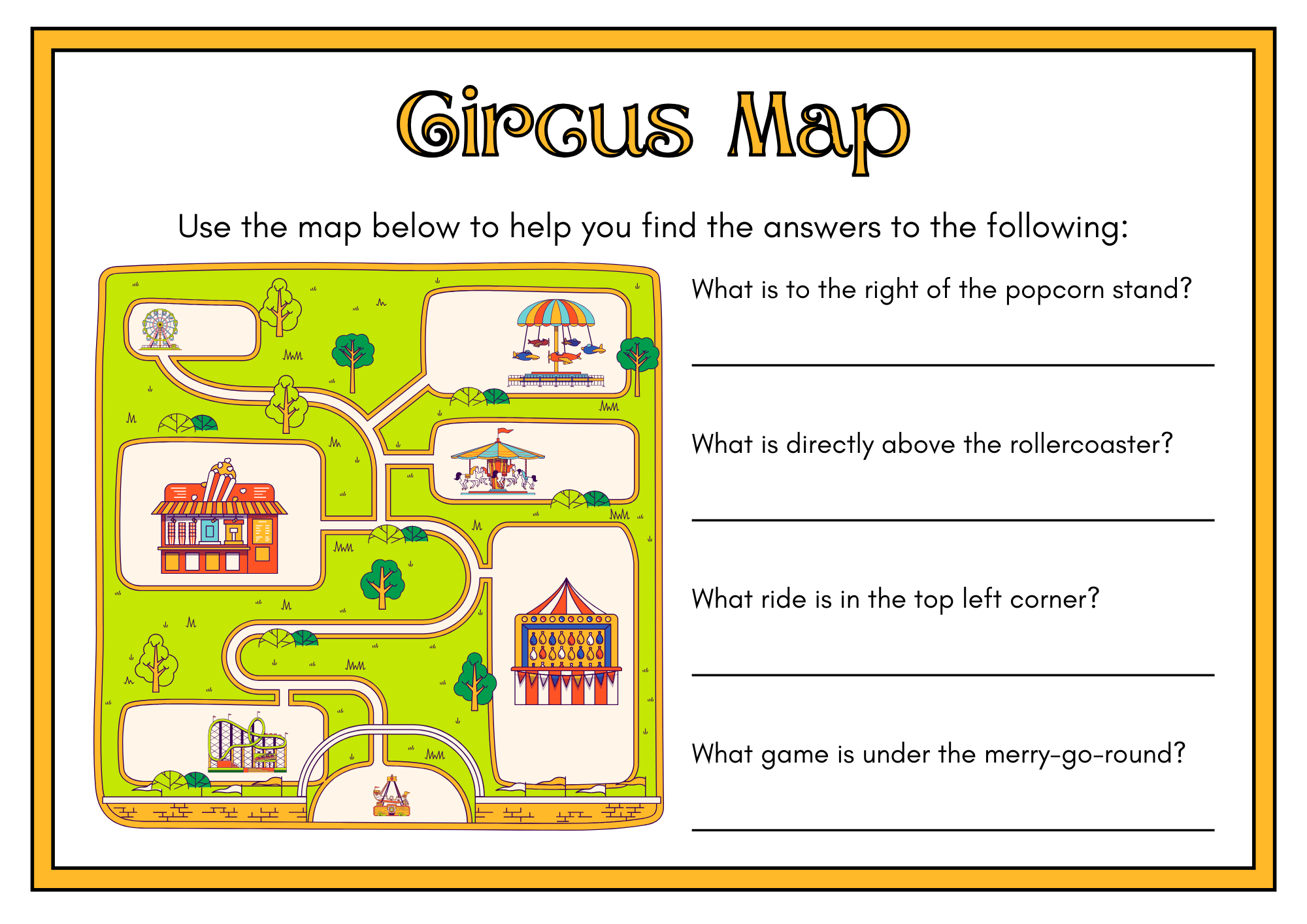 Circus Map Geography Worksheet – Prophet Tales