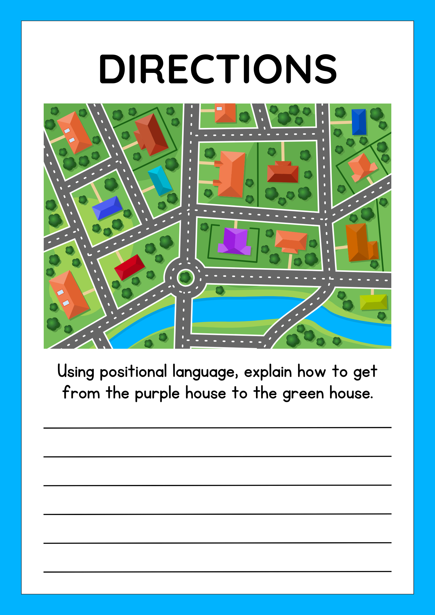 Giving Directions Street Map Geography Worksheet – Prophet Tales